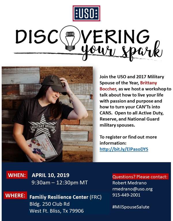 Discovering Your Spark with Brittany Boccher • USO El Paso
