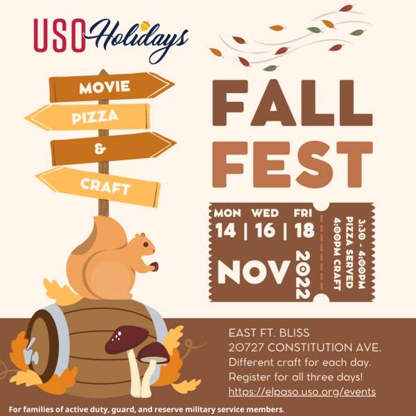 USO Holidays - Fall Fest Craft • USO El Paso